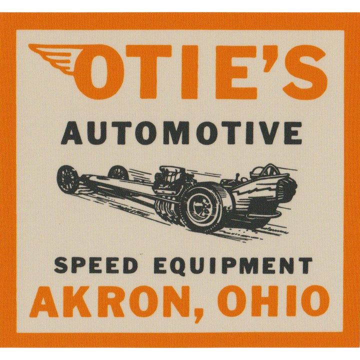 Otie's Automotive Nostalgia Drag Racing 1964 Self Stick Replica Decal